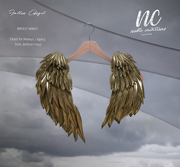 Second Life Marketplace - [NC] - Fallen Angel Wings Breast (Gold)